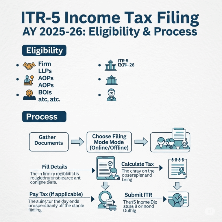 » Blog Archive ITR-5 Income Tax Filing AY 2025-26: Eligibility & Process